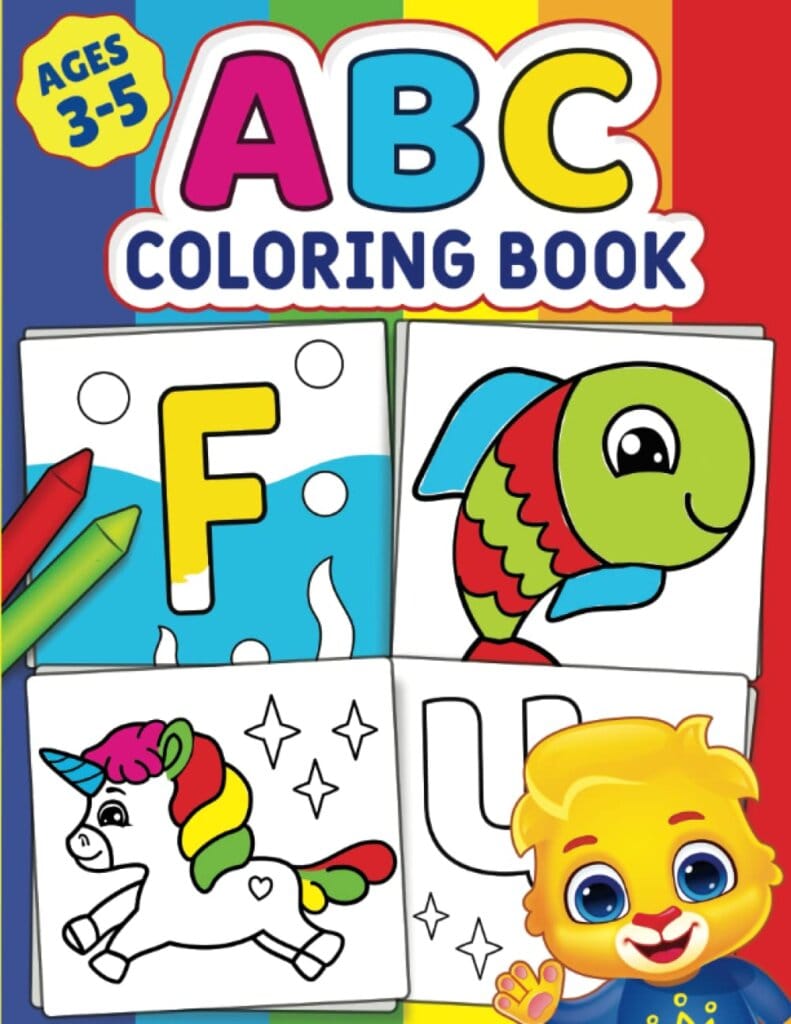 ABC Coloring Book: Color 100+ Animals, Birds, Vehicles, Fruits, Toys ...